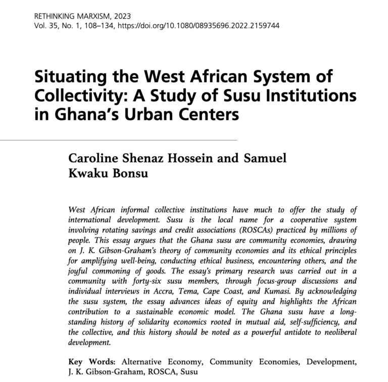 Situating the West African System of Collectivity: A Study of Susu ...